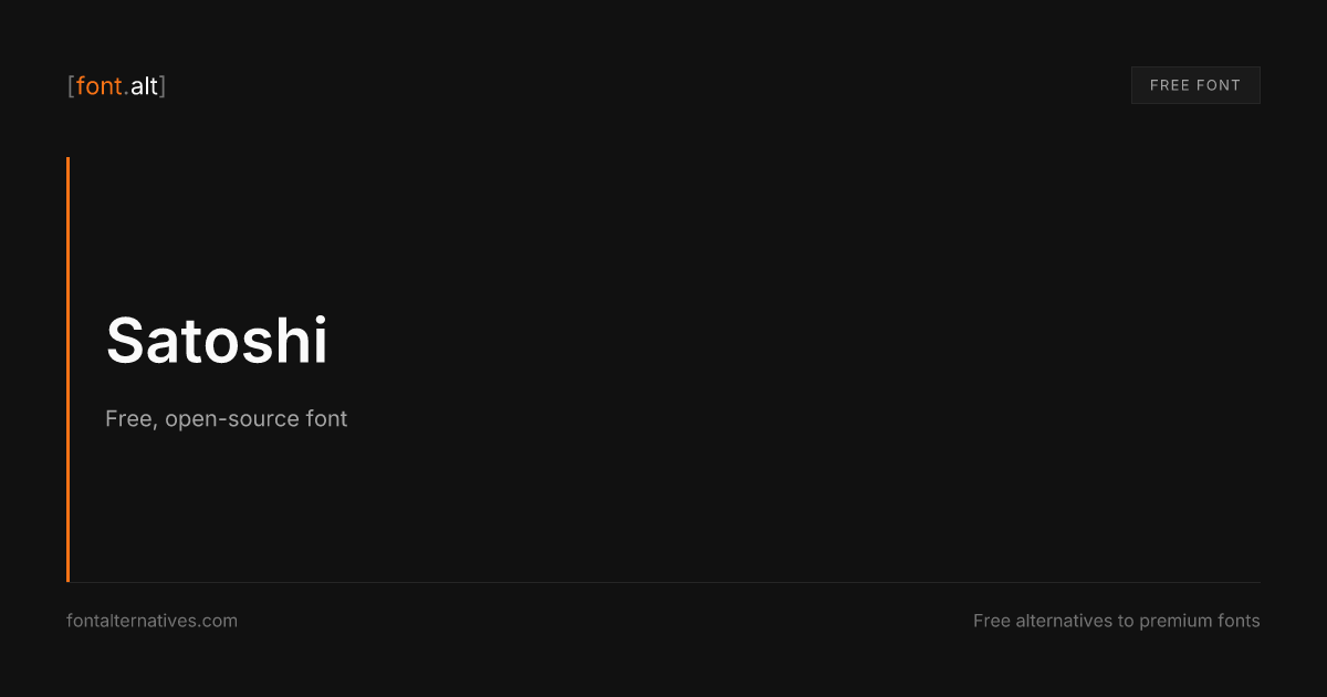 Satoshi - Free Font Download - FontAlternatives